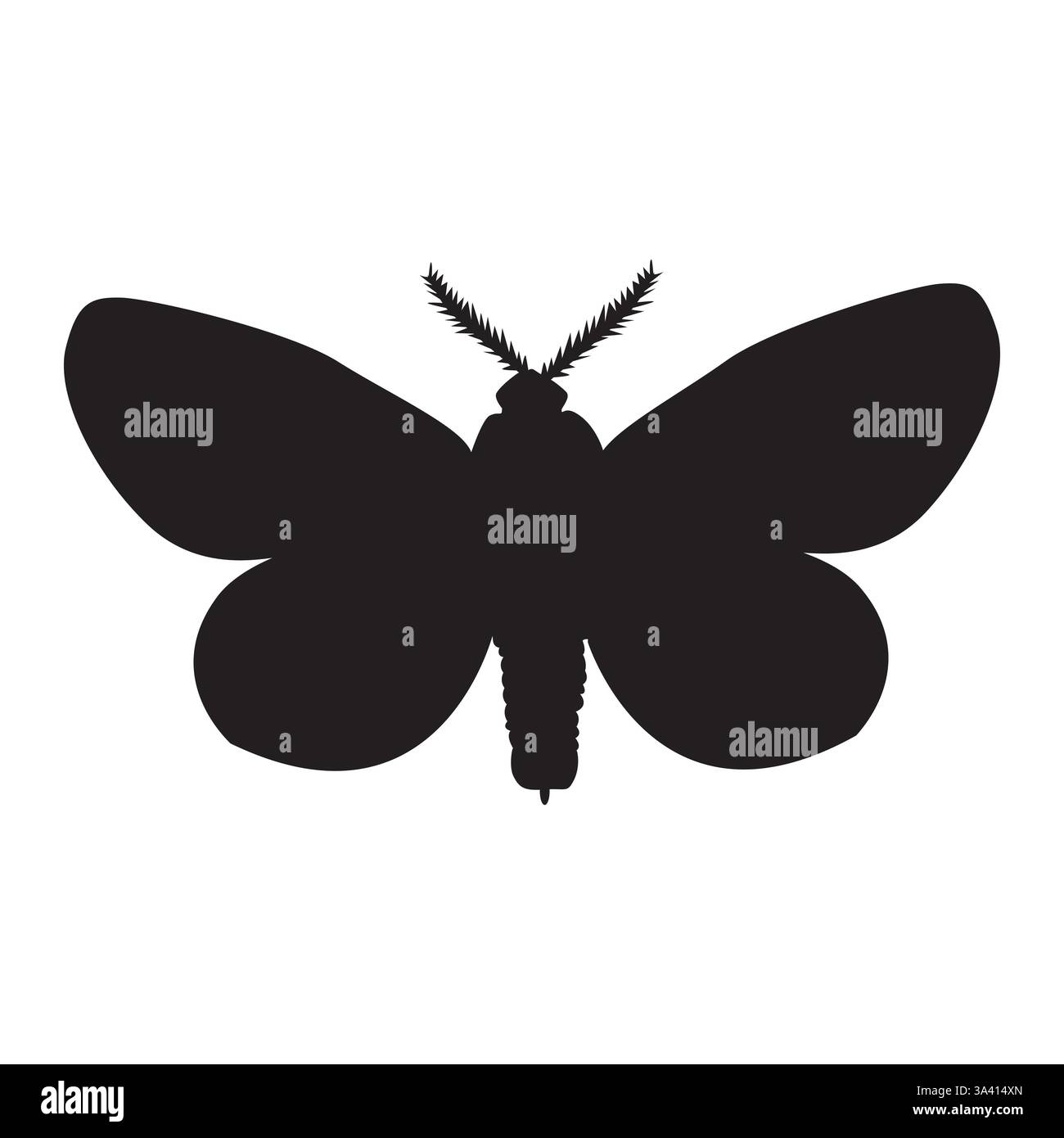 Butterfly silhouette isolated on white background. Simple shape of butterflies. Butterfly black ...