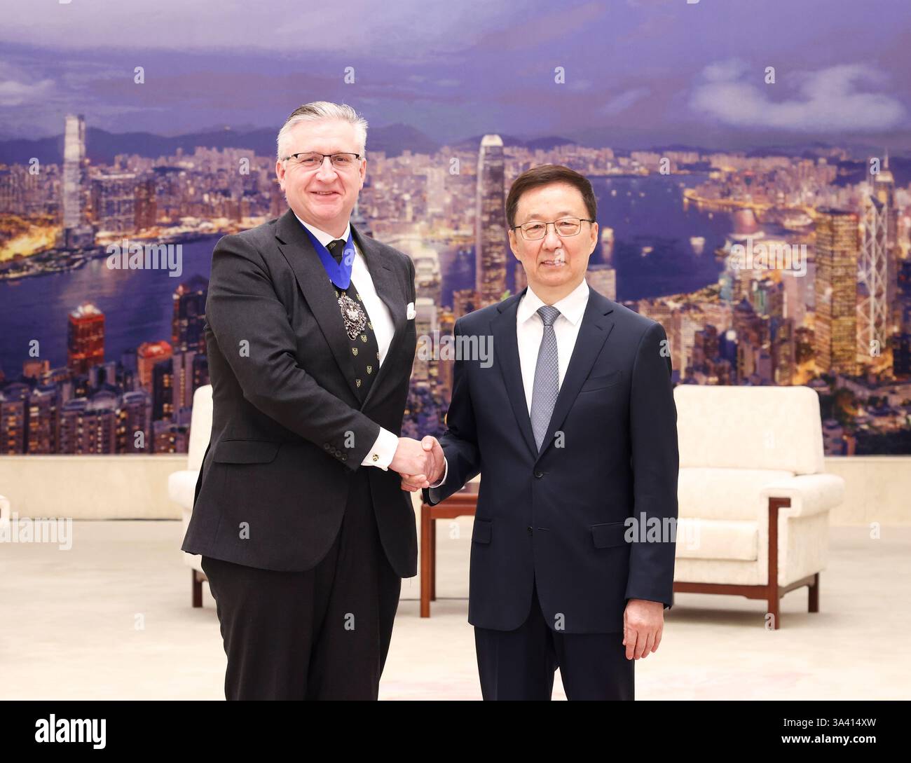 Beijing, China. 18th Mar, 2025. Chinese Vice President Han Zheng meets ...