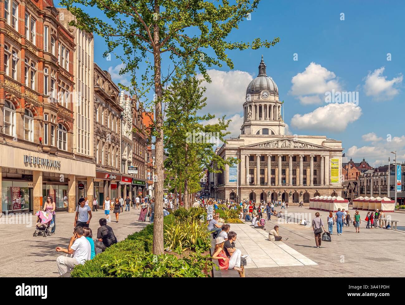 Old Market Square in Nottingham, Nottinghamshire, England, UK Stock ...