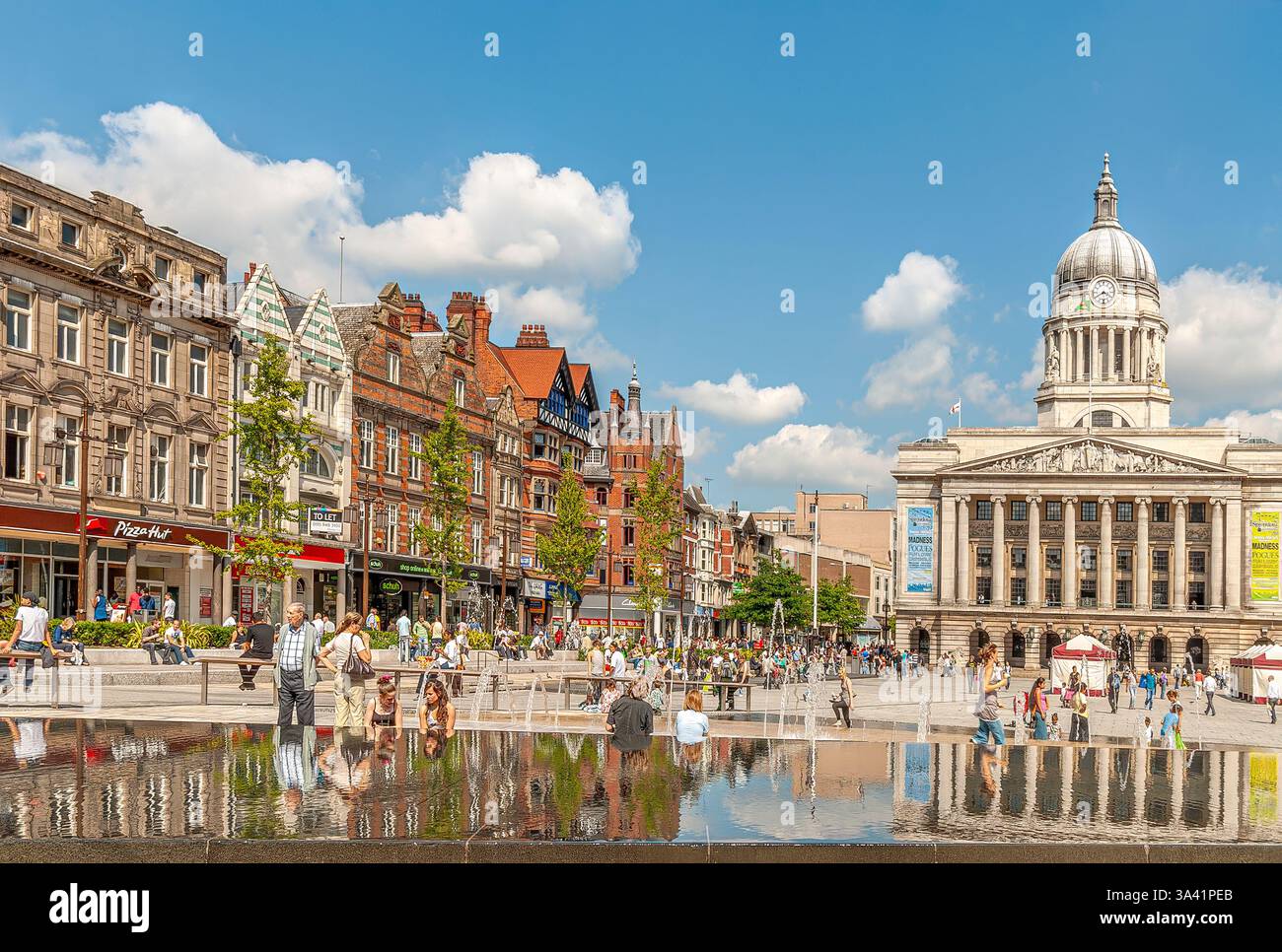 Old Market Square in Nottingham, Nottinghamshire, England, UK Stock ...