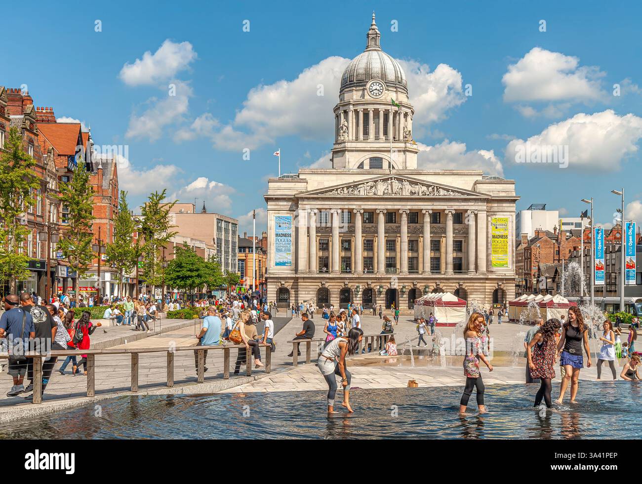Old Market Square in Nottingham, Nottinghamshire, England, UK Stock ...