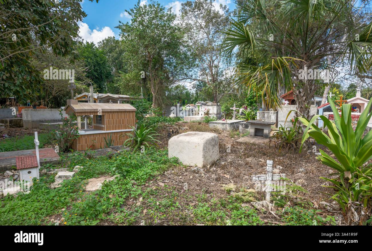 Old Cemetery in the village of Limones, Quintana Roo, Mexico Stock ...