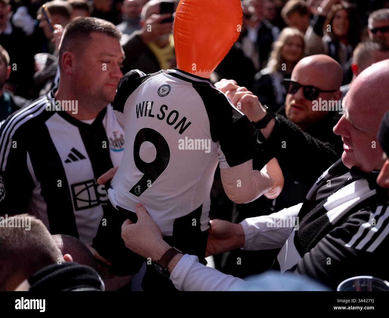 Newcastle United football club fans gather in central London to ...