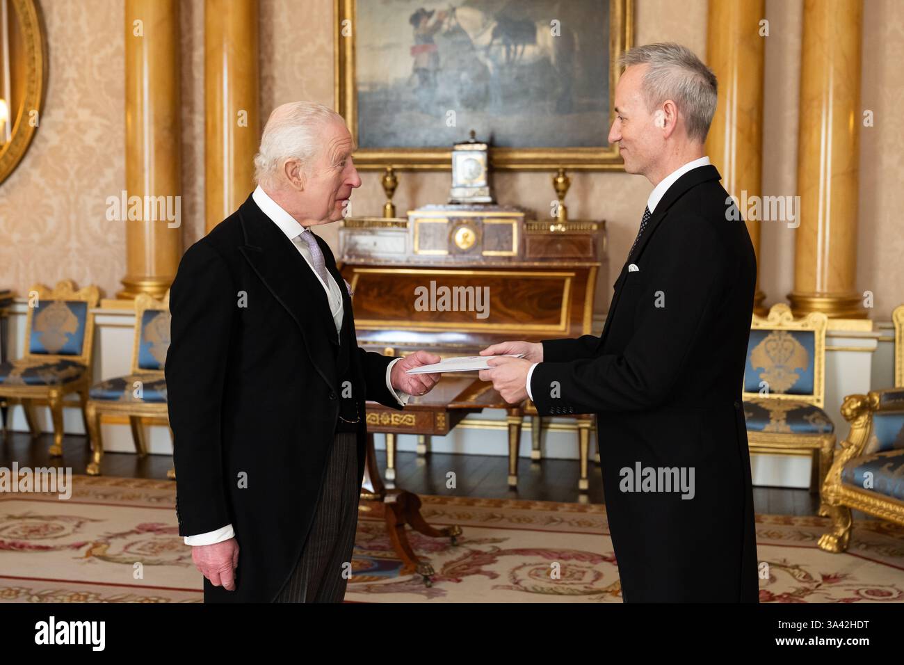 Jeroen Cooreman Ambassador from the Kingdom of Belgium (right) presents ...