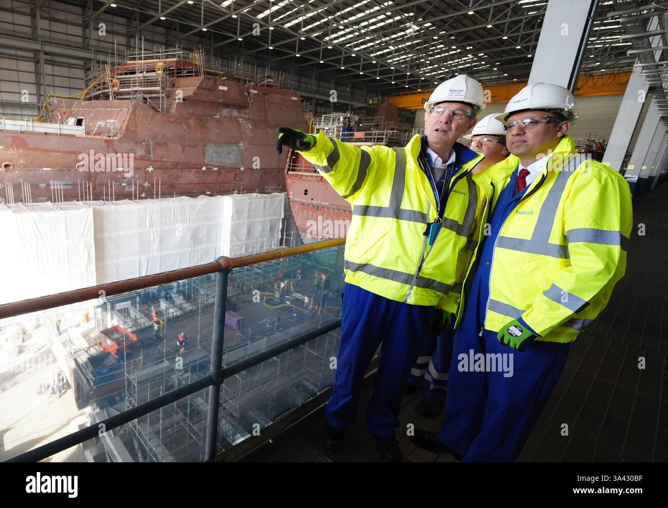 Scottish Labour leader Anas Sarwar (right) with CEO Babock Marine Sir ...