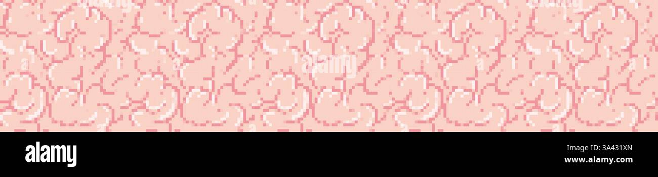 Pixel art pattern with abstract geometric shapes in soft pink and white ...