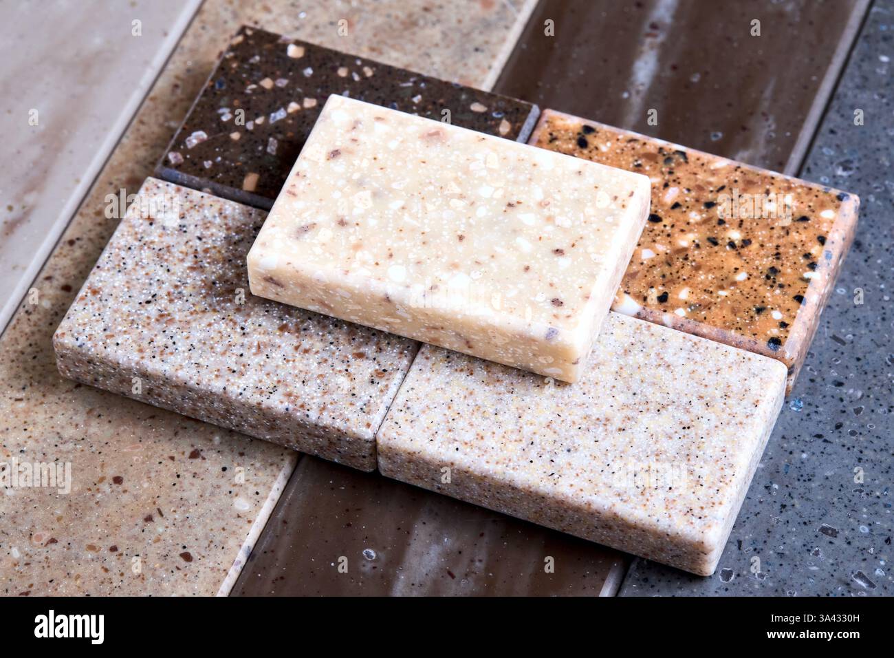 Porcelain stoneware artificial stone square samples as kitchen ...
