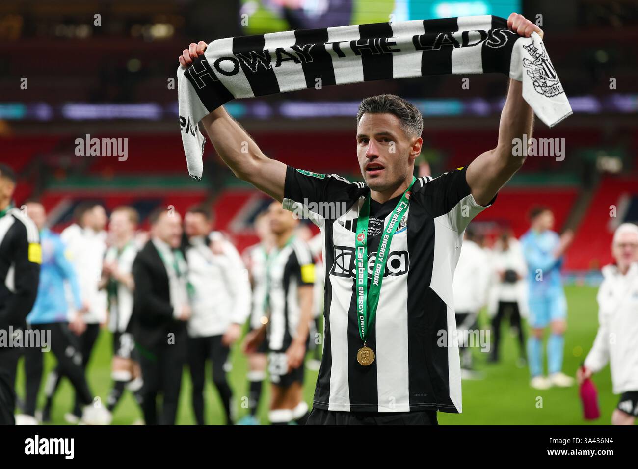 Fabian Schar of Newcastle United celebrates - Liverpool v Newcastle ...