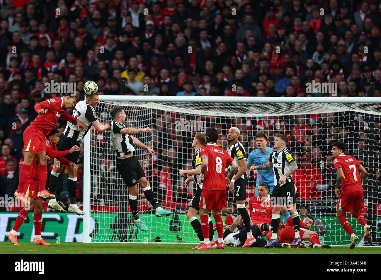 Dan Burn of Newcastle United clears the ball - Liverpool v Newcastle ...