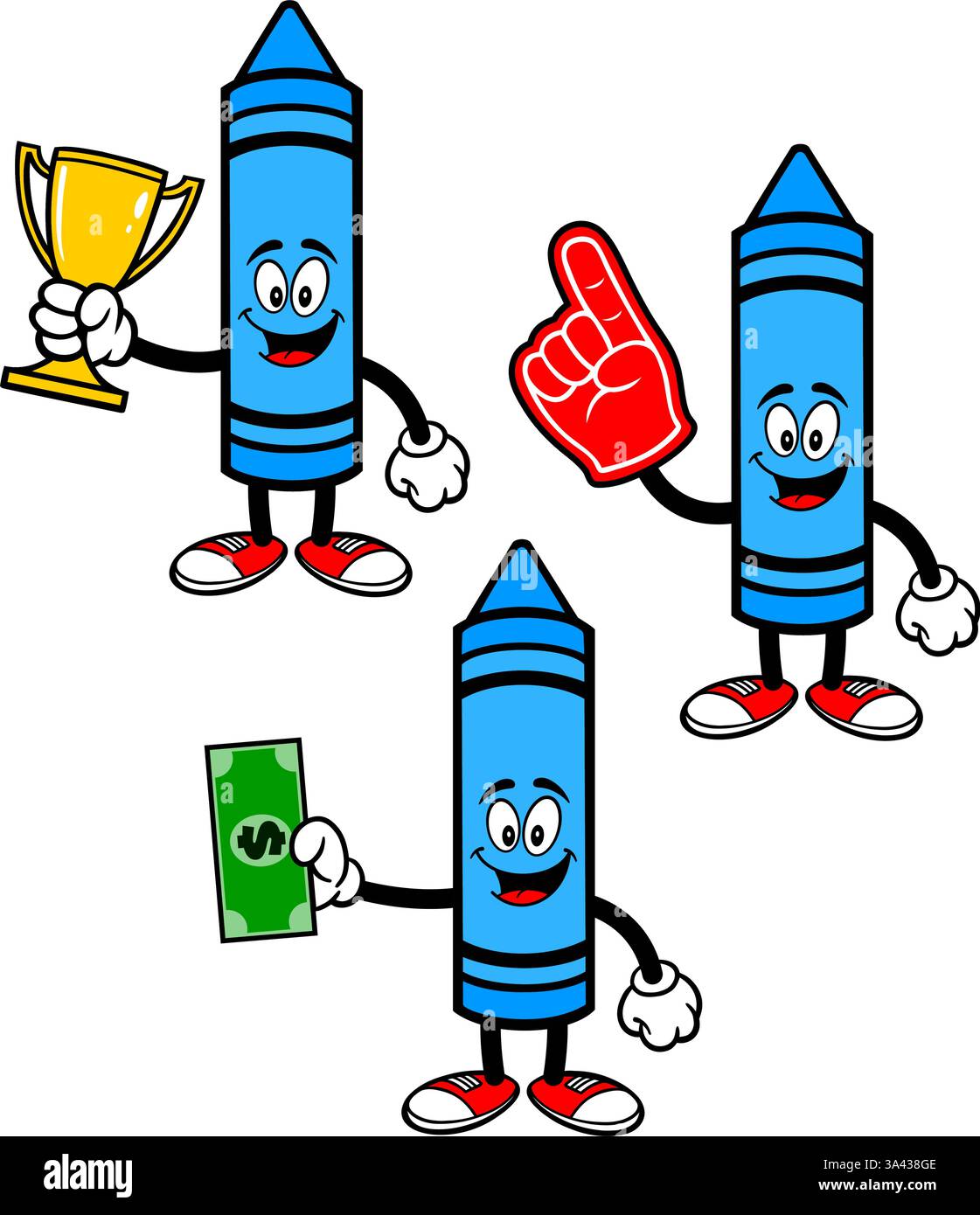 Crayon Character Set, Hand Drawn illustrations, Isolated On Transparent ...