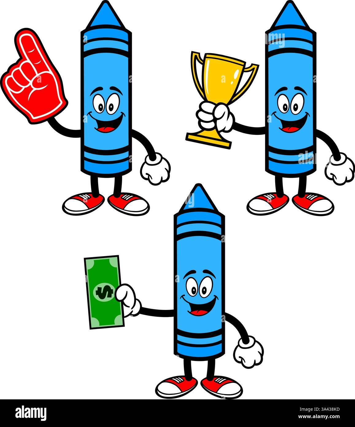 Crayon Character Set, Hand Drawn illustrations, Isolated On Transparent ...