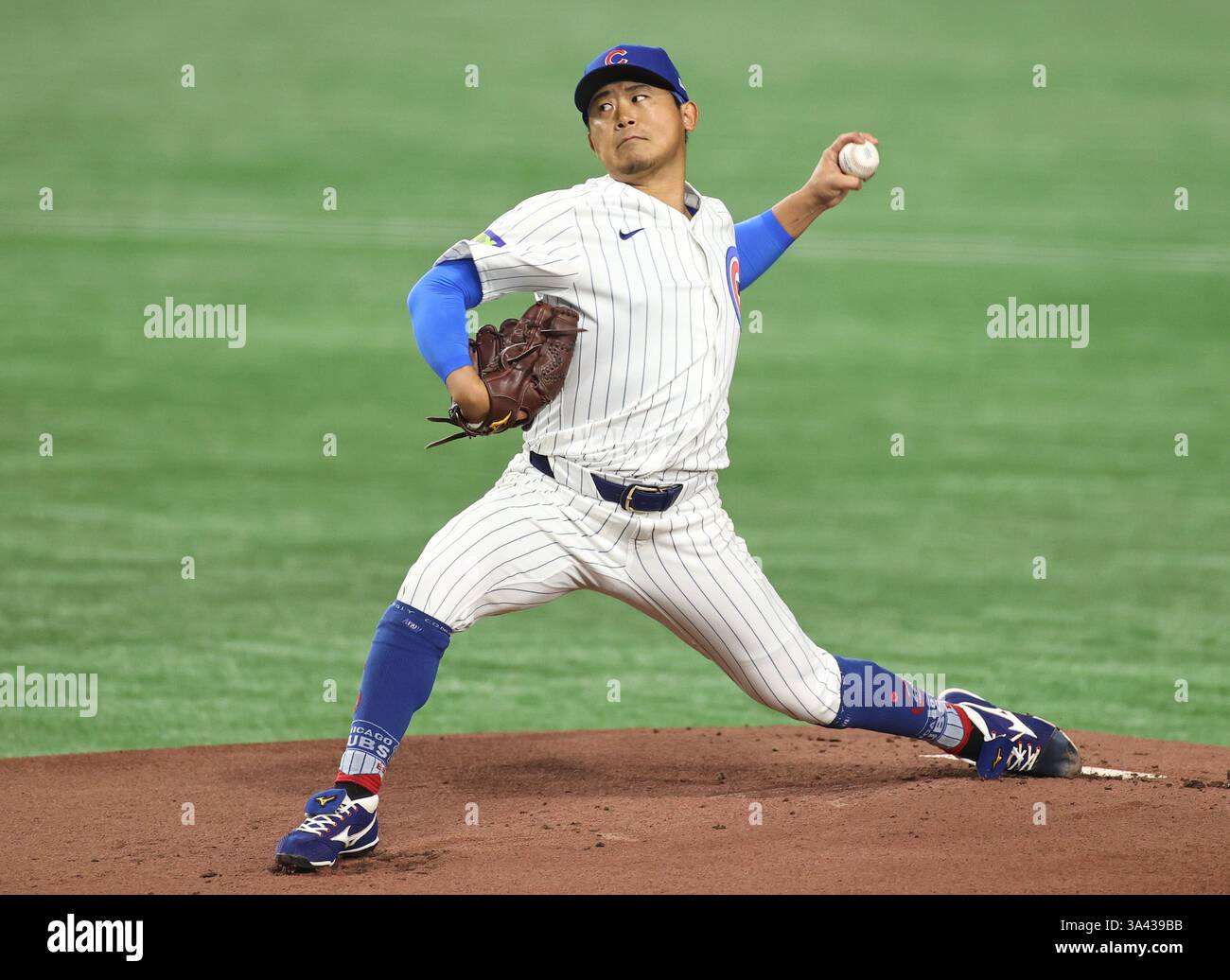 Tokyo, Japan. 18th Mar, 2025. Imanaga Shota of Chicago Cubs pitches during the 2025 Major League ...