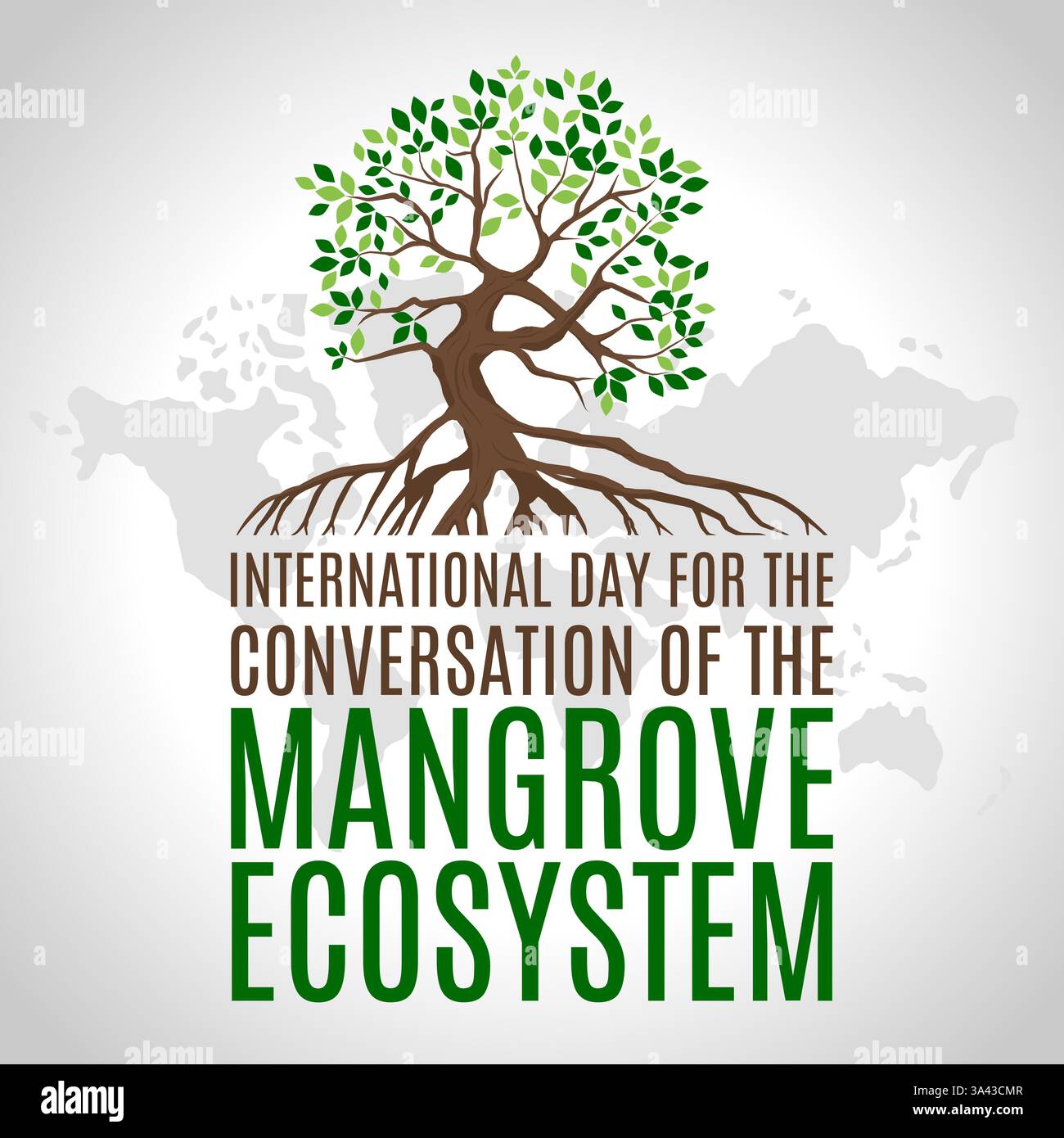 Conversation of the mangrove ecosystem day. Vector illustration ...