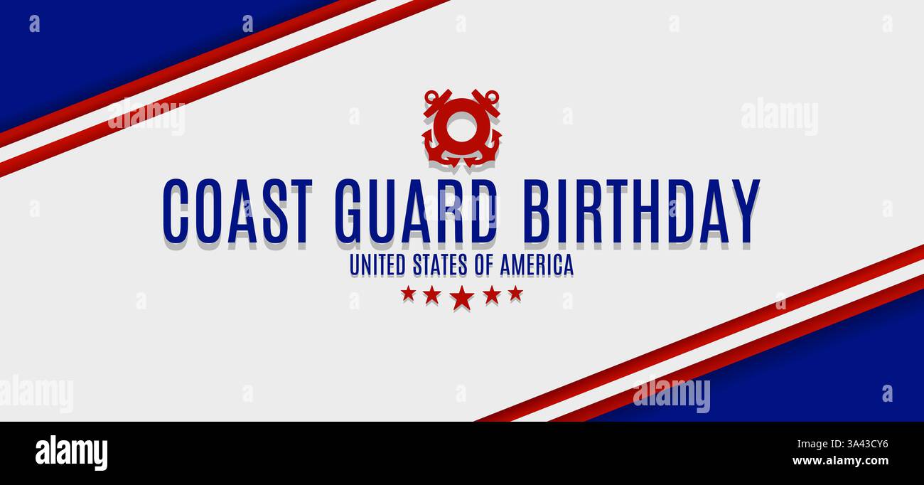 Happy birthday United States Coast Guard theme vector illustration ...