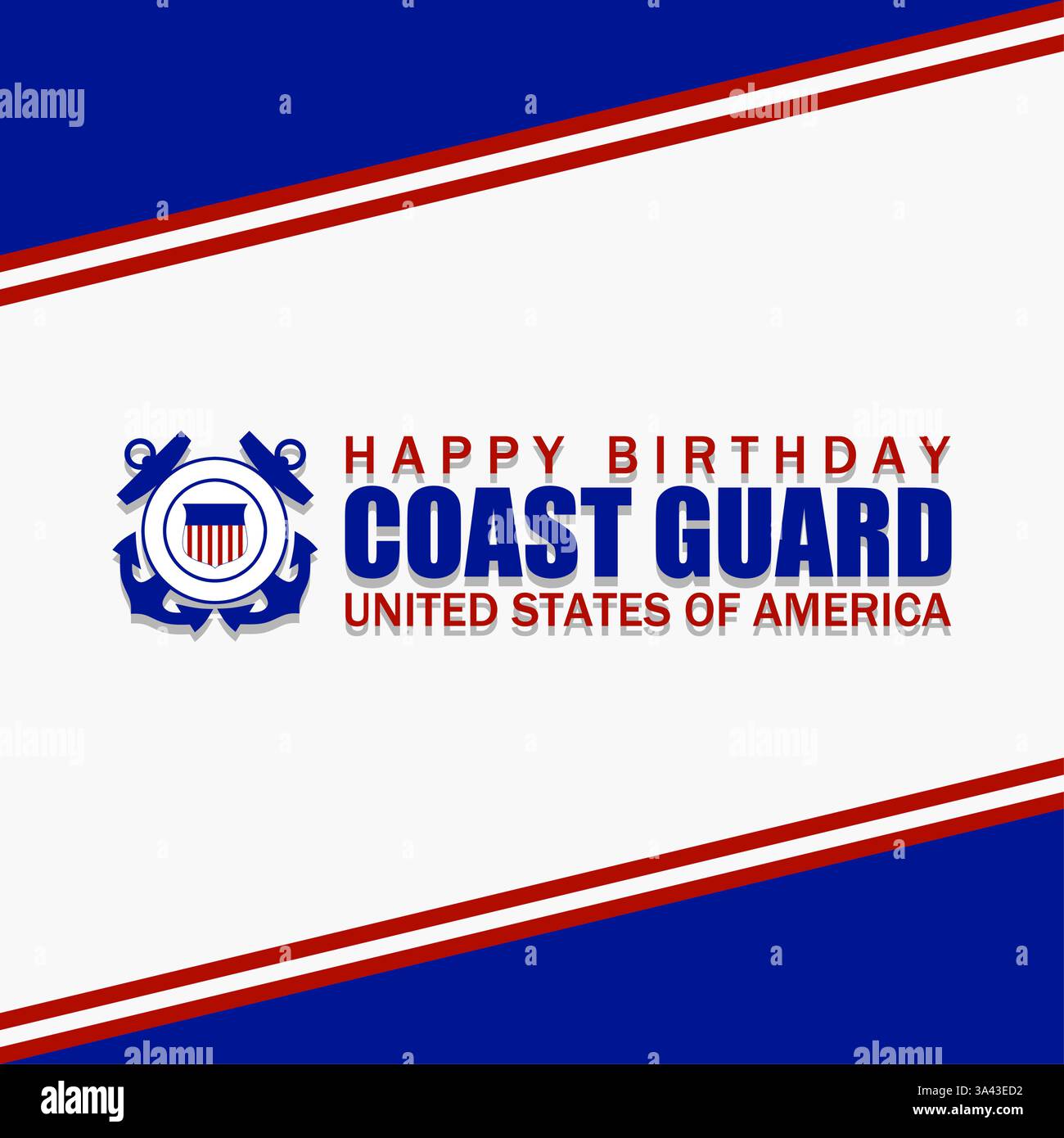 Happy birthday United States Coast Guard theme vector illustration ...