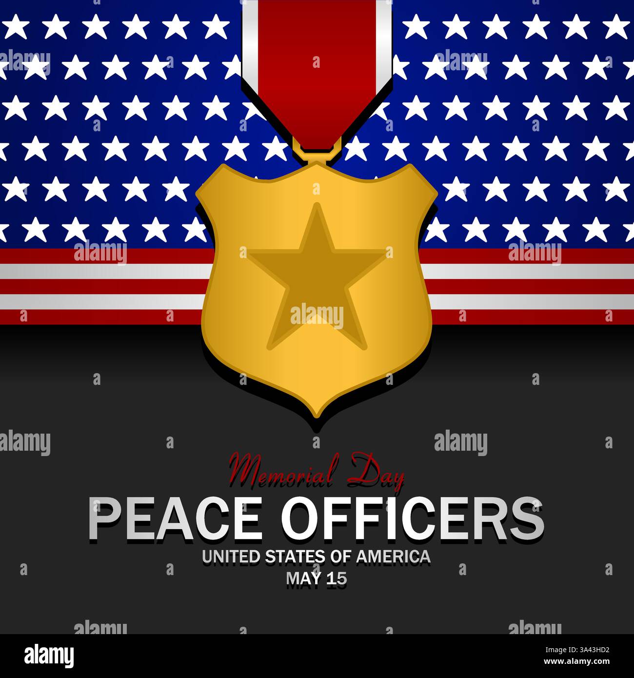 Peace officers memorial day. Vector illustration. Suitable for Poster ...