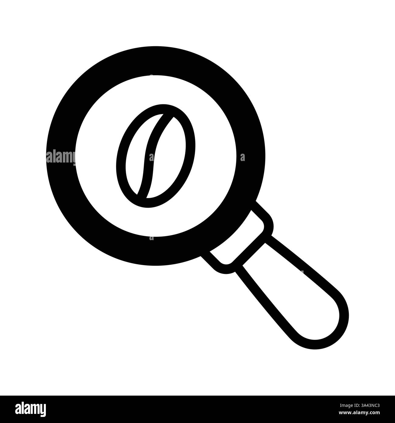 Coffee bean under magnifier denoting coffee selection vector design ...