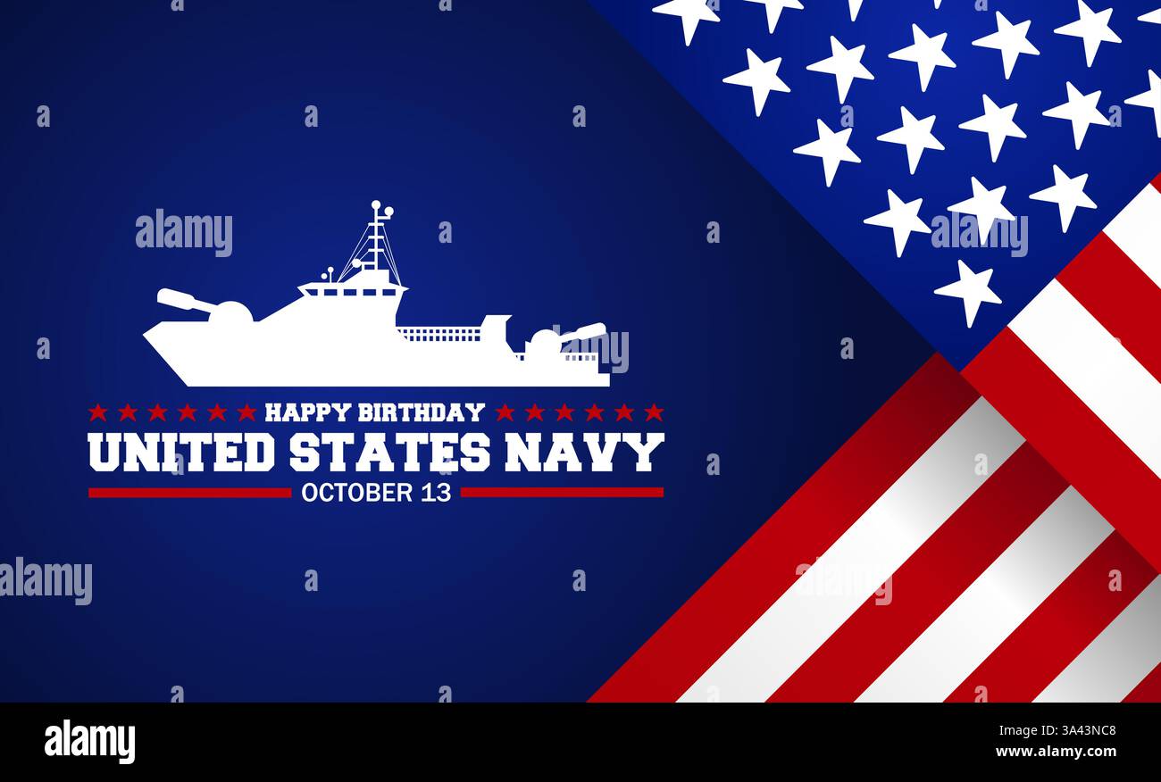 Happy birthday United States Navy vector illustration. Suitable for ...
