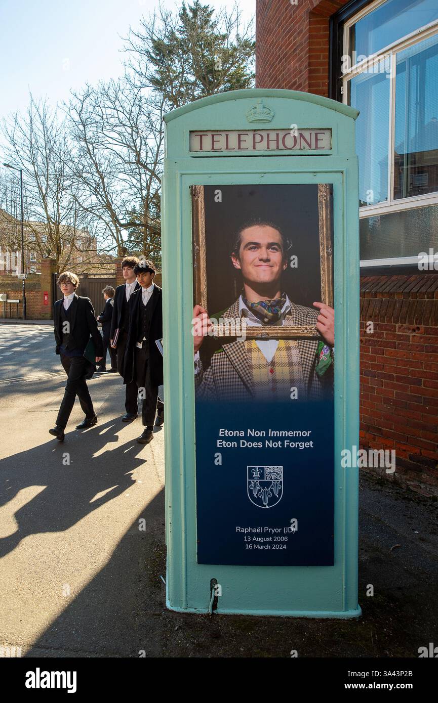 Eton, UK. 18th March, 2025. An Eton Does Not Forget memorial tribute to ...