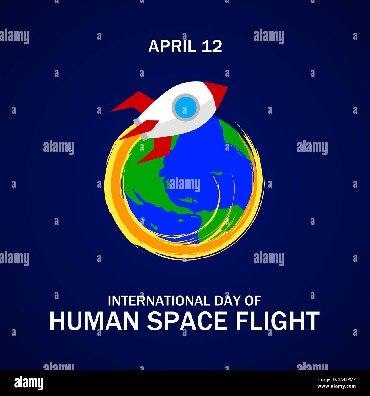 International day of human space flight theme template. Vector ...
