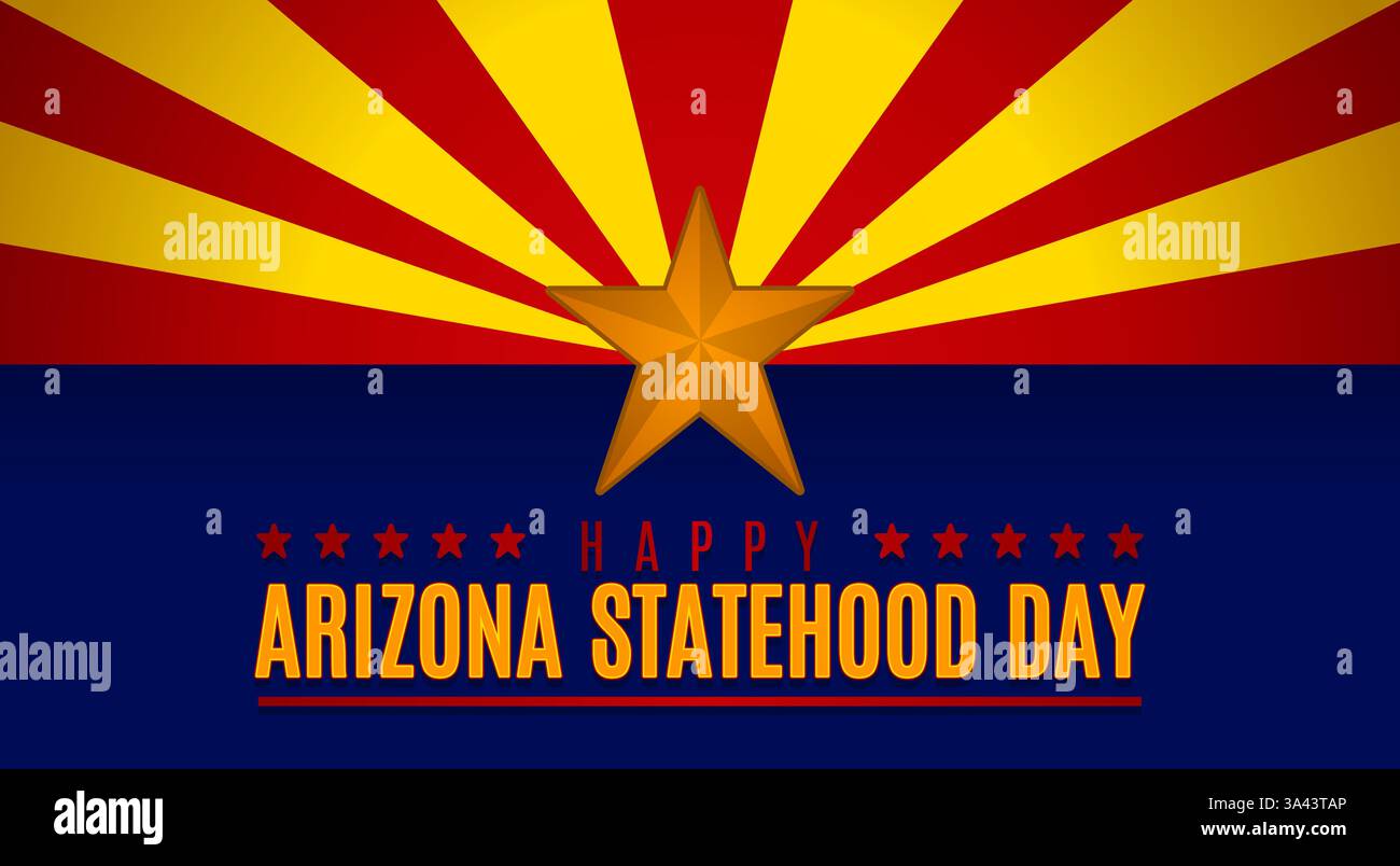 Happy Arizona Statehood Day template. Vector illustration. Suitable for ...