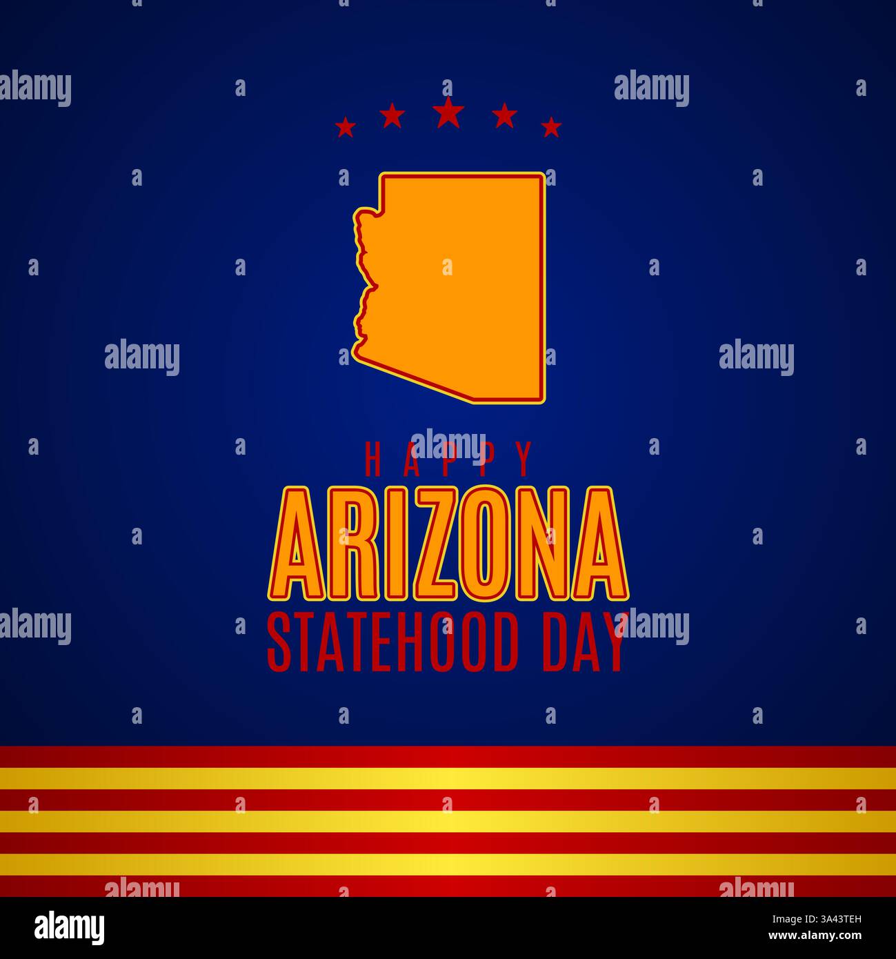 Happy Arizona Statehood Day template. Vector illustration. Suitable for ...