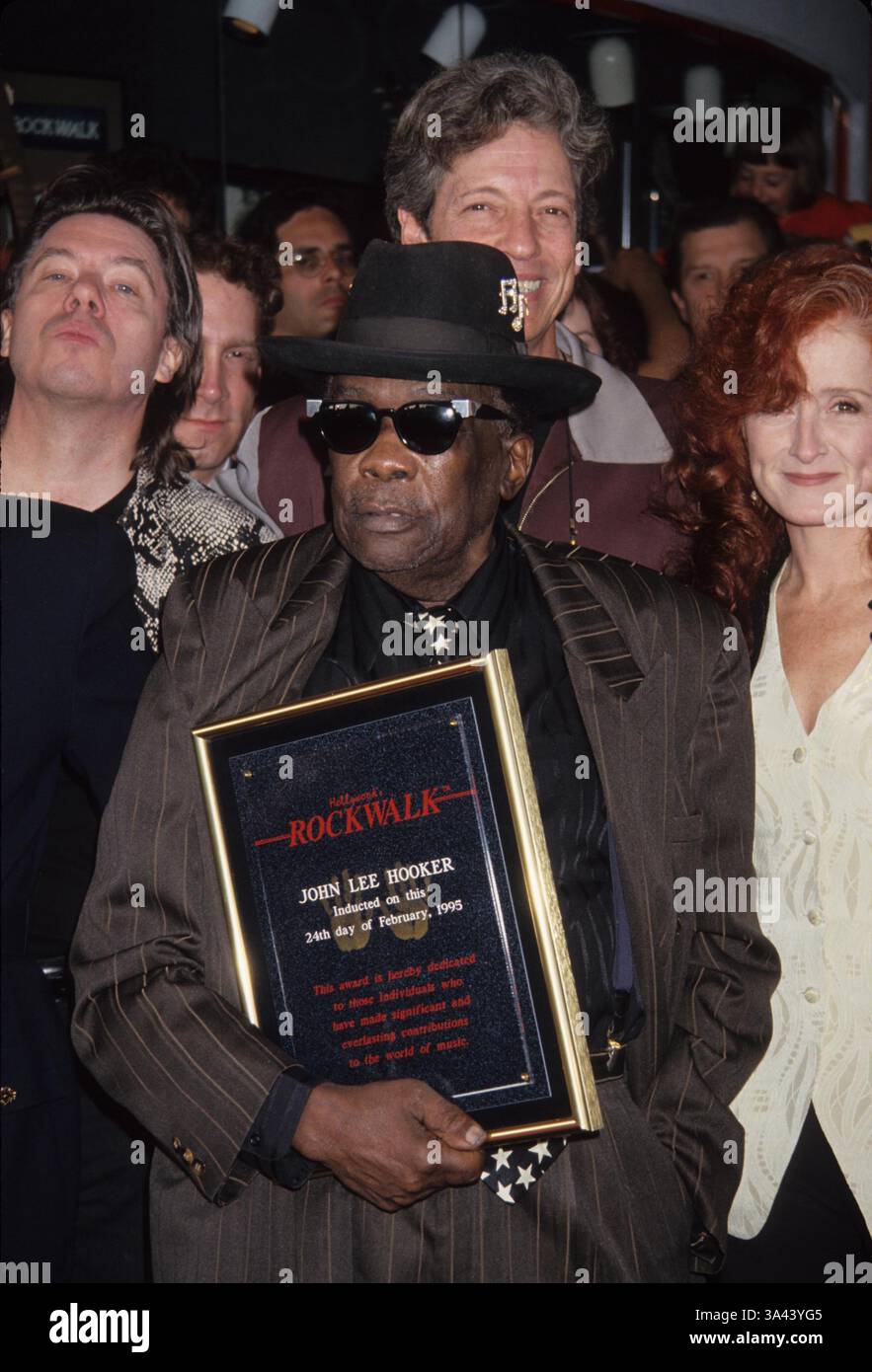 JOHN LEE HOOKER with Bonnie Raitt.John Lee Hooker inducted into Hollywood's Rock Walk 1995 ...