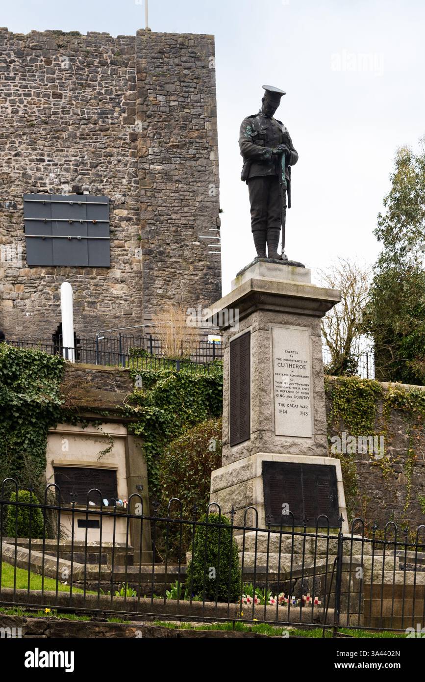 The First World War Memorial and Castle Keep, Clitheroe Castle ...