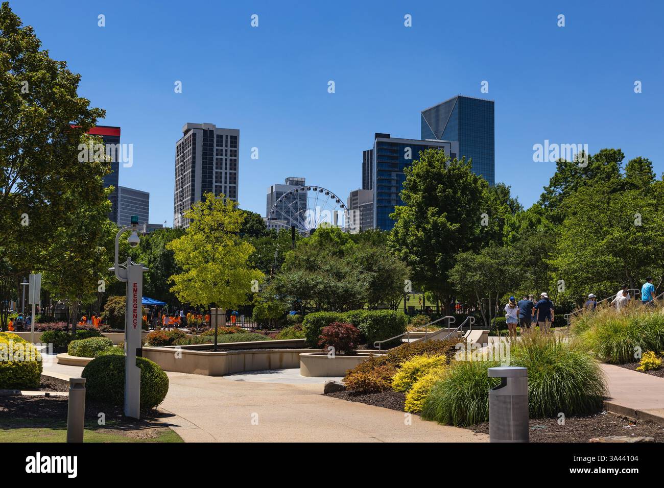 Pemberton Place with view of giant ferris wheel and skyscrapers in ...