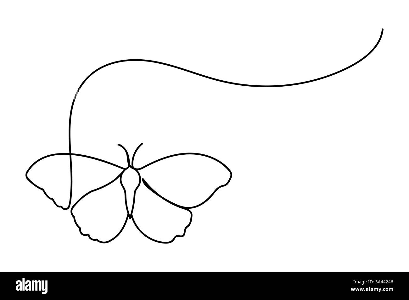 Butterfly single-line art elegantly captures the delicate beauty of a ...