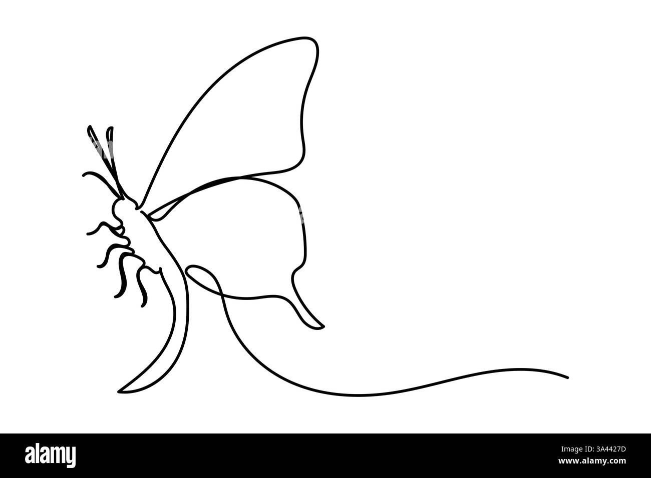 Butterfly single-line art elegantly captures the delicate beauty of a ...