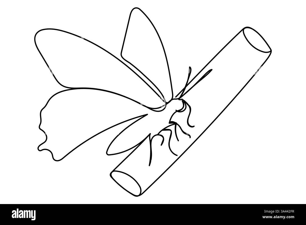 Butterfly single-line art elegantly captures the delicate beauty of a ...