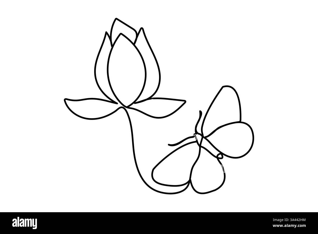 Butterfly single-line art elegantly captures the delicate beauty of a ...