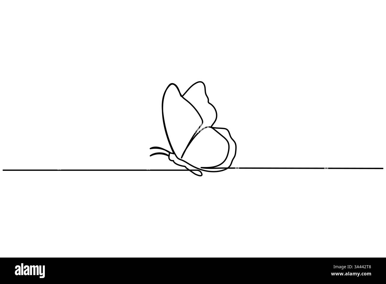 Butterfly single-line art elegantly captures the delicate beauty of a ...