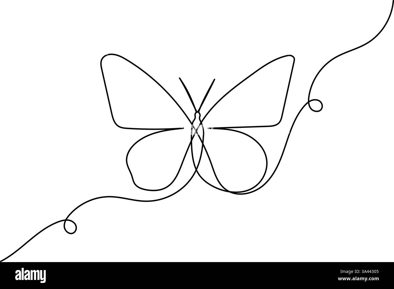 Butterfly single-line art elegantly captures the delicate beauty of a ...