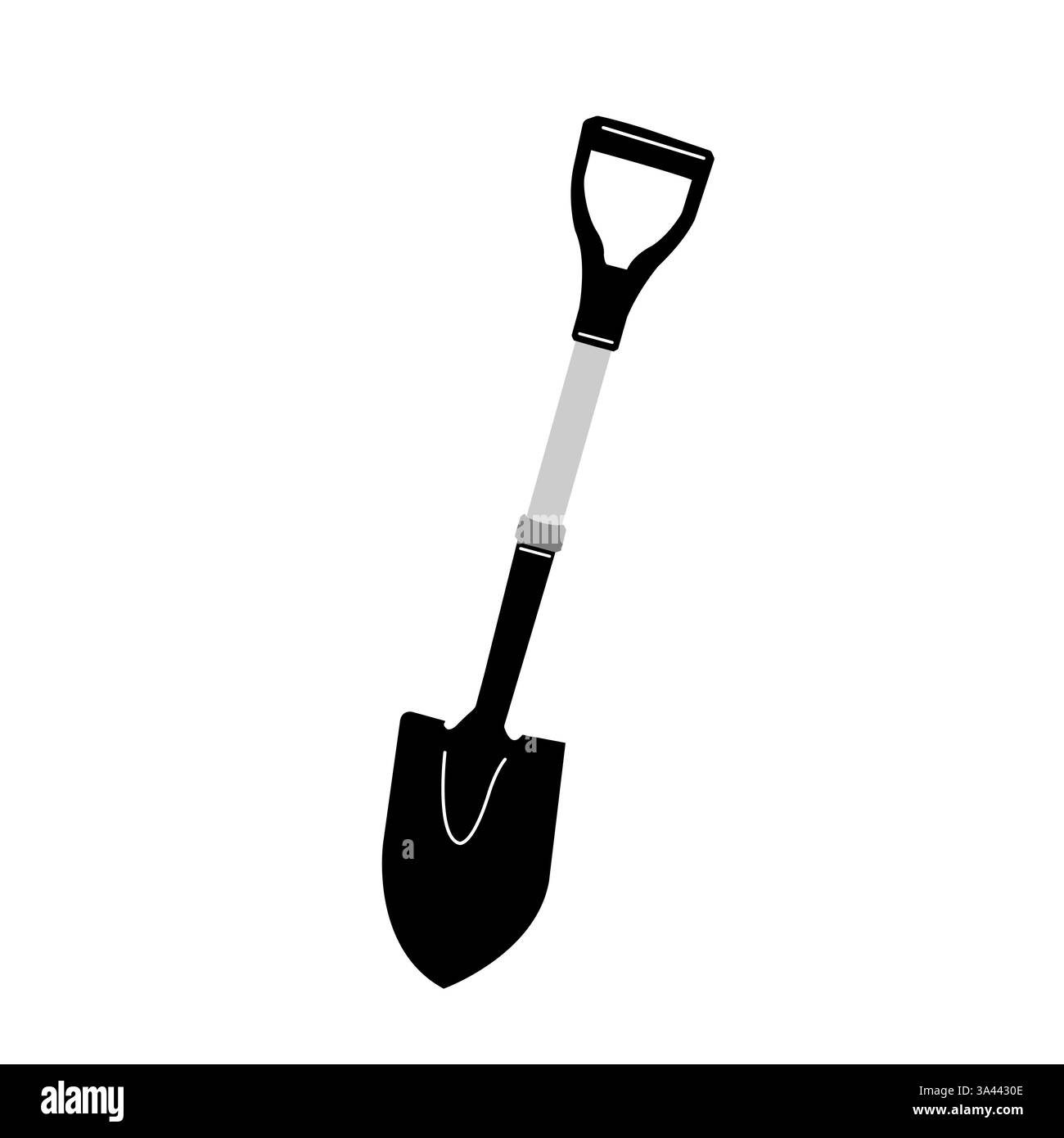 Mini Shovel with Comfort Grip Handle flat outline style isolate on ...
