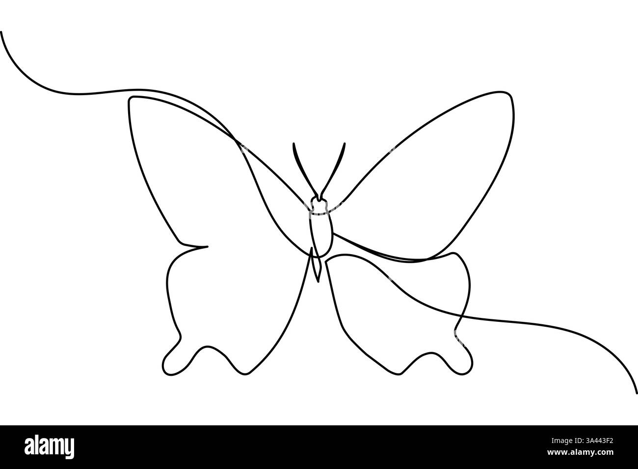 Butterfly single-line art elegantly captures the delicate beauty of a ...