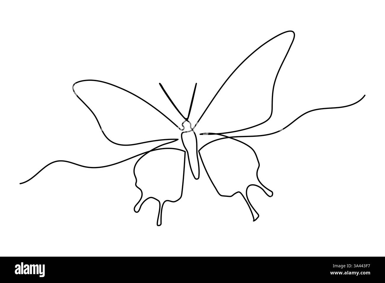 Butterfly single-line art elegantly captures the delicate beauty of a ...