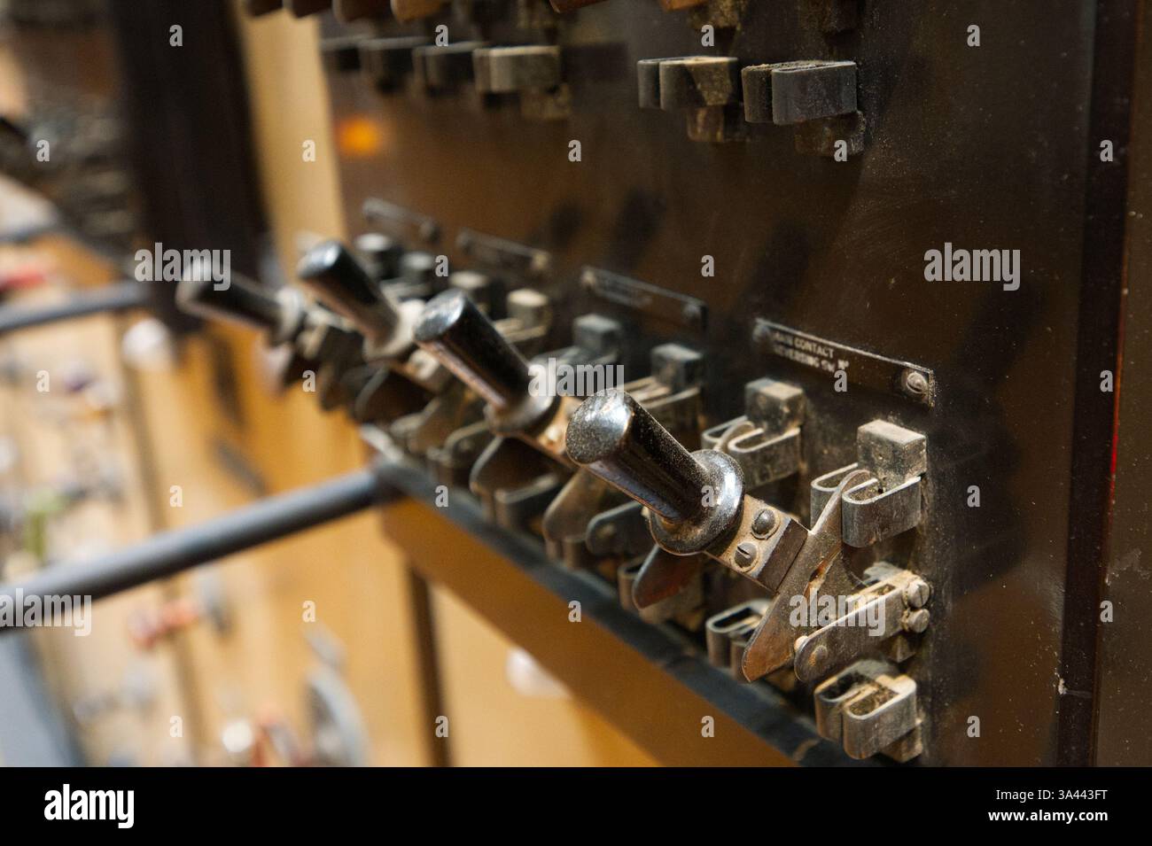 Vintage switches inside Control Room A of Battersea Power Station in ...