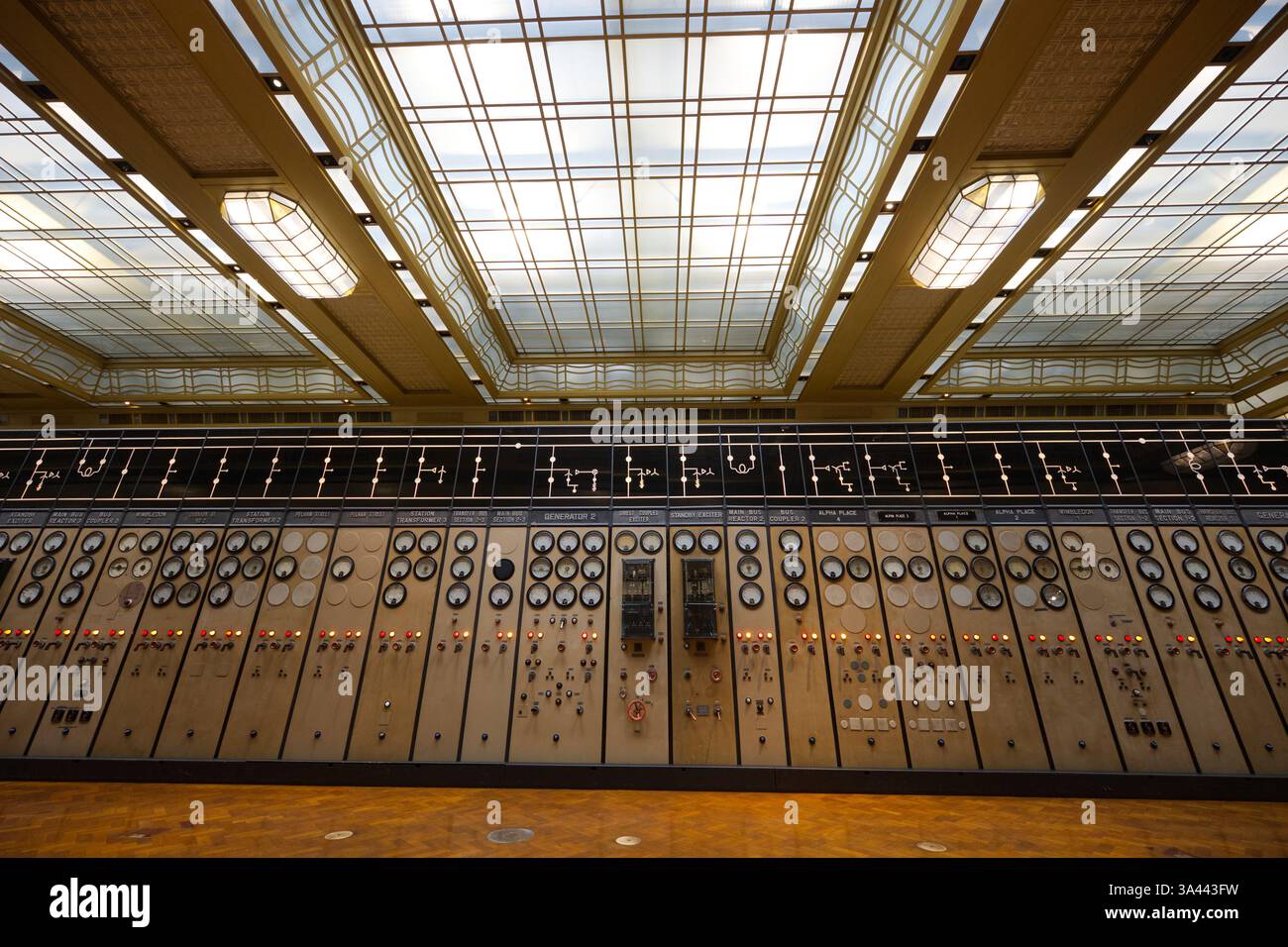 Control Room A inside Battersea Power Station in Art Deco style Stock ...