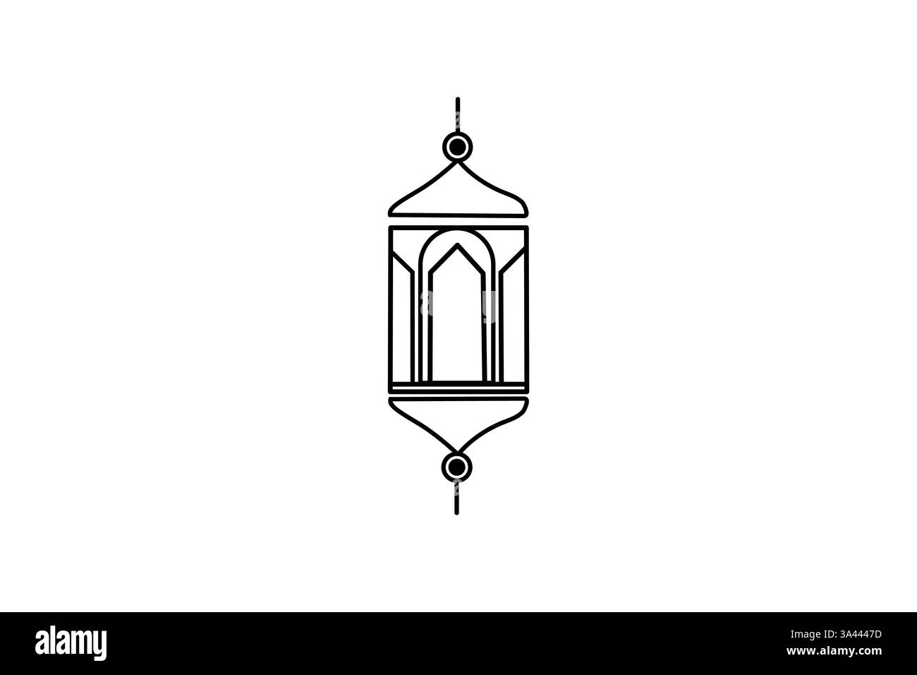 traditional islamic lamp arabic lantern outline drawing isolated on ...