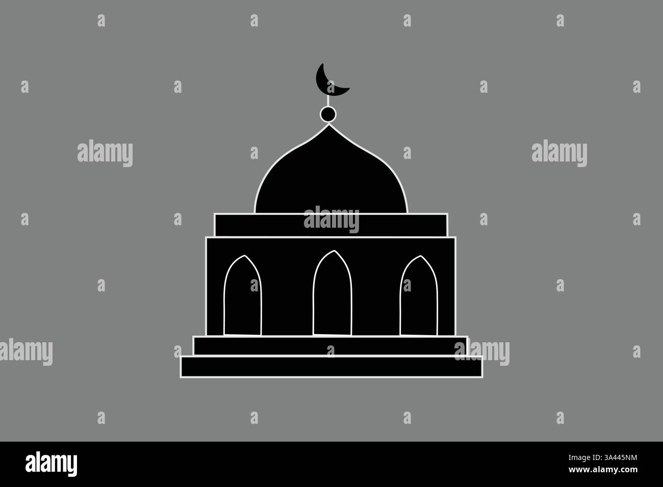 minimalist Islamic mosque line art mosque drawing simple mosque ...