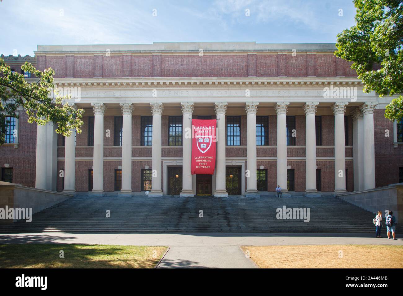 The Harvard library historical brick building with a corinthian ...