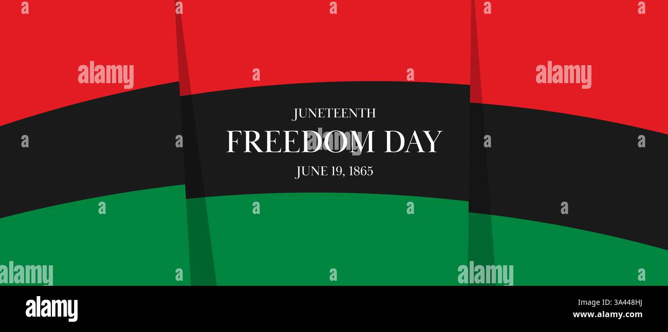 Juneteenth banner features flag with red black and green stripes flag ...