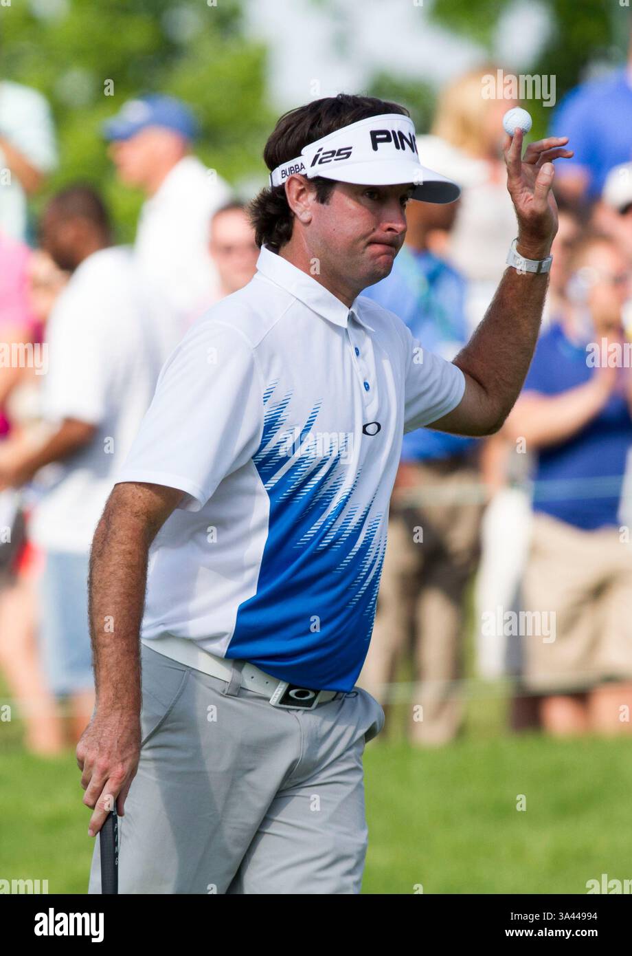 May 31, 2014: Bubba Watson salutes the crowd after finishing his third ...