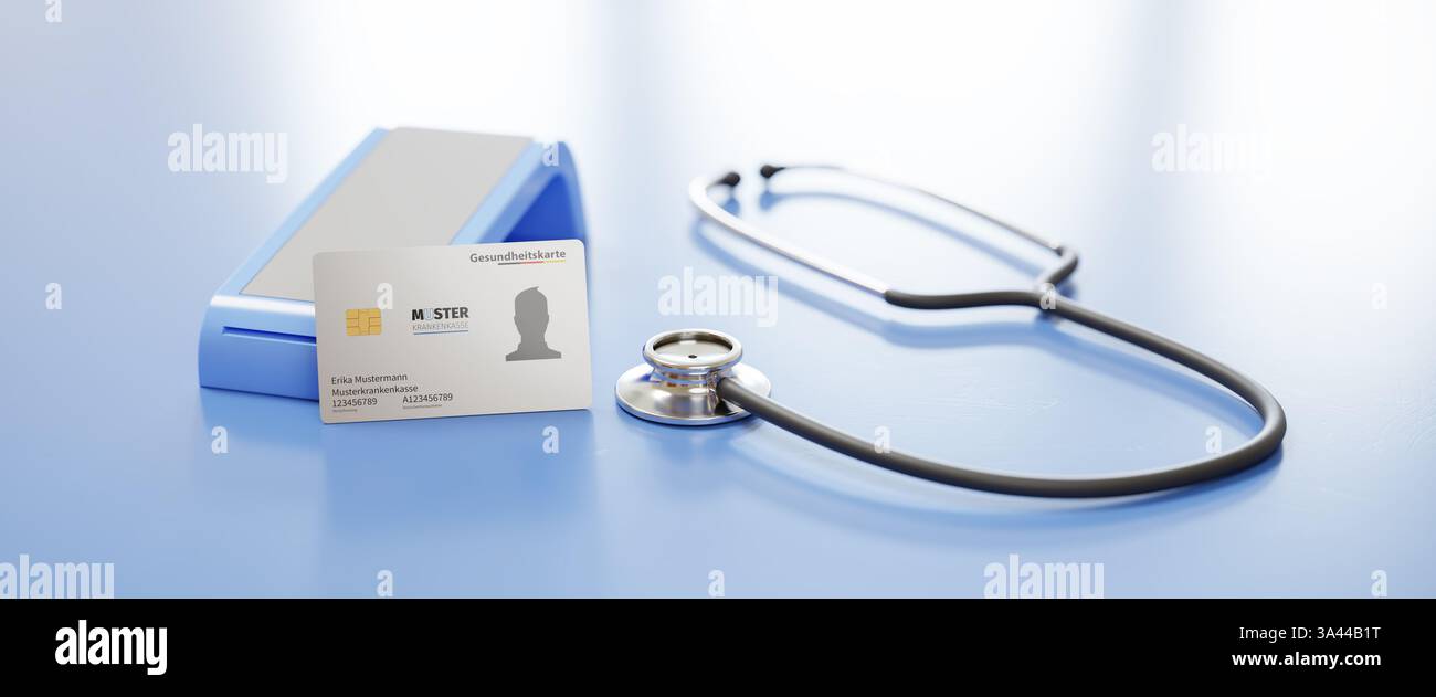 German public health insurance concept: A sample health insurance card ...