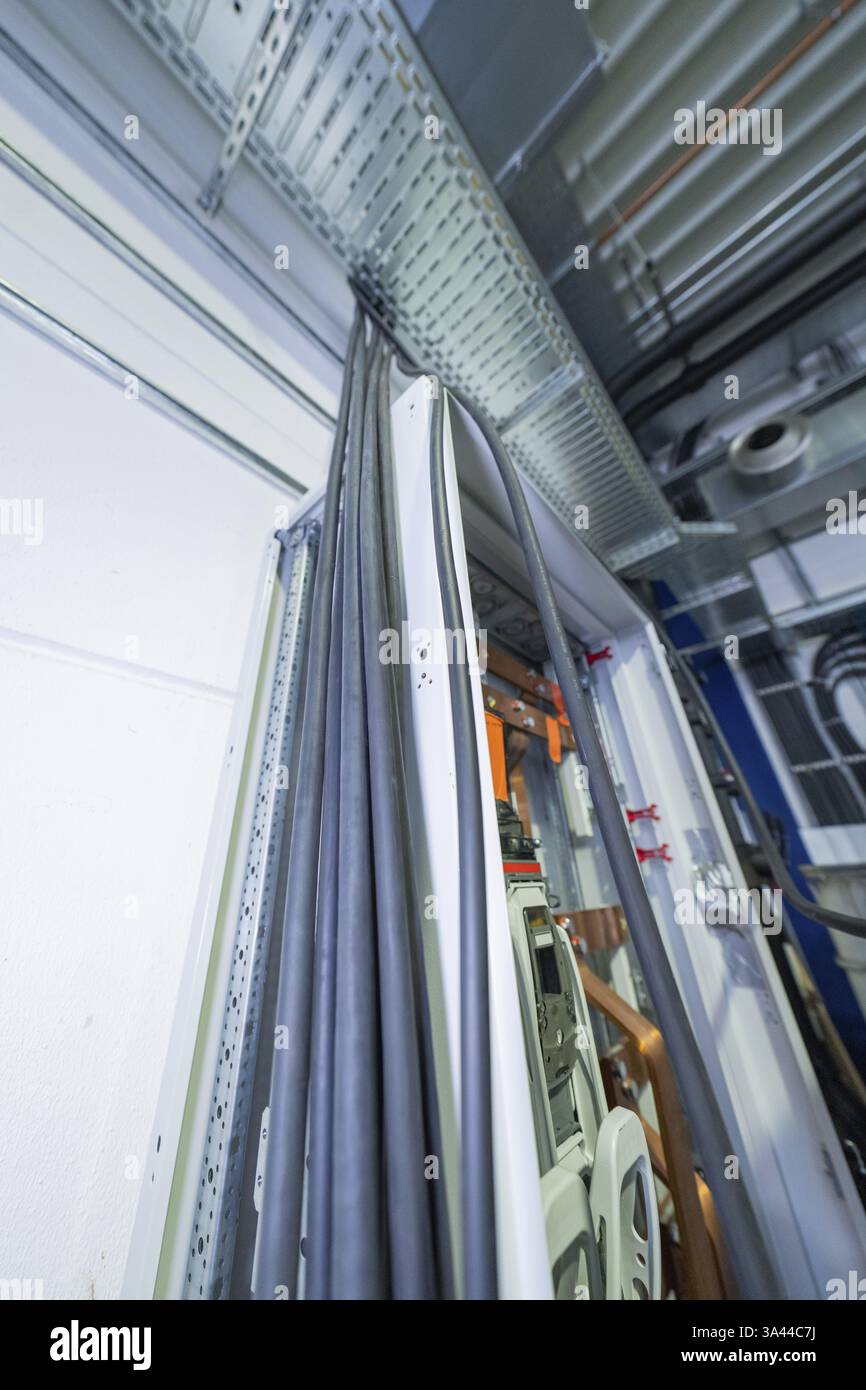 Cable routing through a switch box in an industrial environment, switch ...