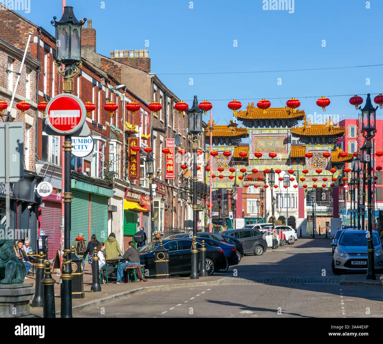 Chinese restaurants and shops in Chinatown, Nelson Street, Liverpool ...