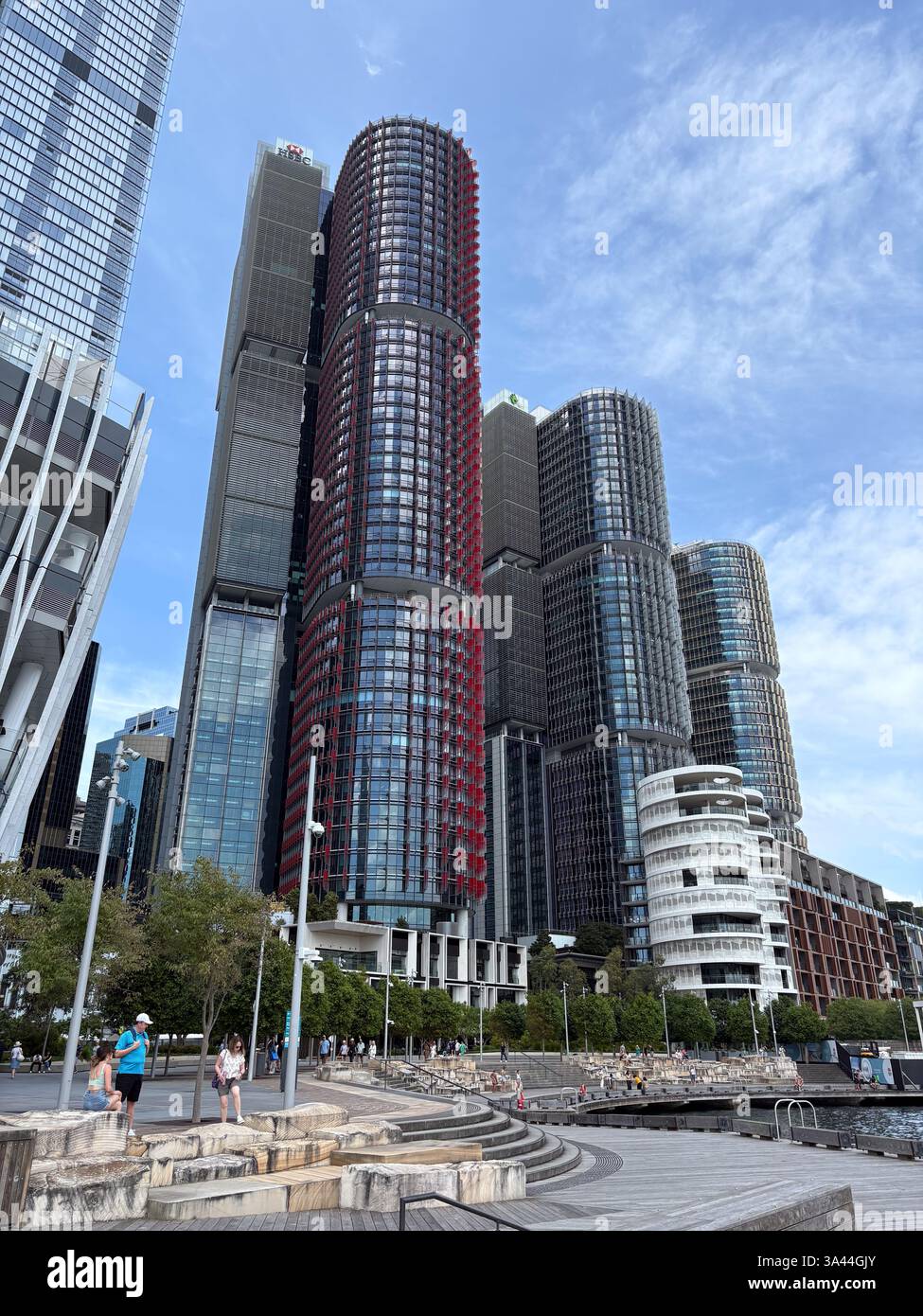 One International Towers is a modern skyscraper with a glass facade ...