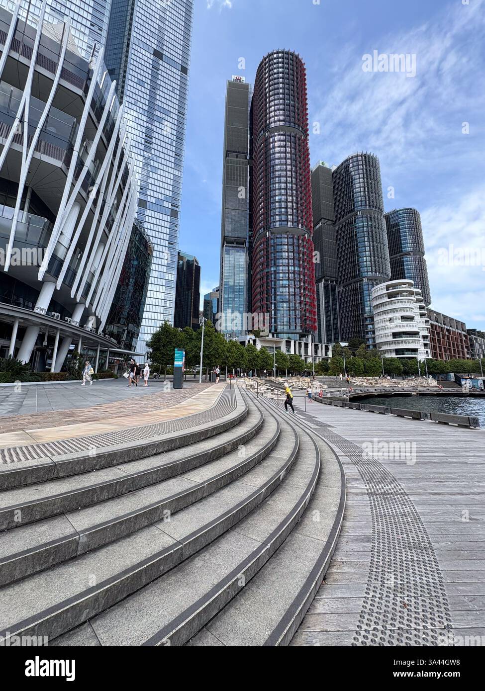 One International Towers is a modern skyscraper with a glass facade ...